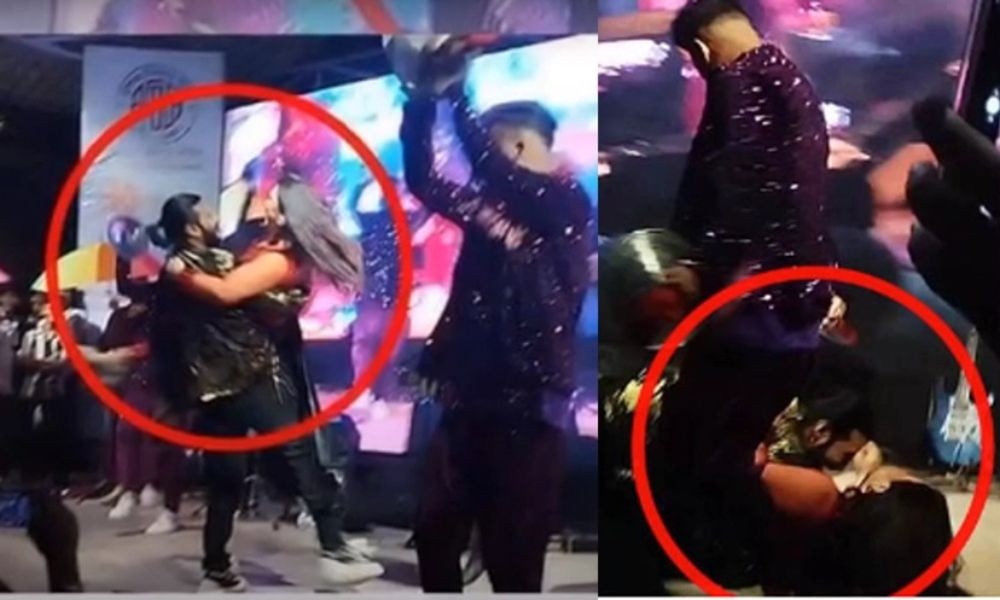 Actor Nirab accidentally drops Apu Biswas while performing dance