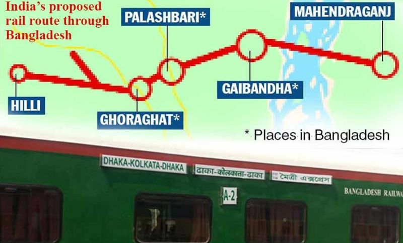 India proposed rail route through Bangladesh to connect 2 states