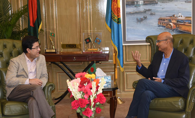 Intel chairman Omar Ishrak calls on mayor Taposh