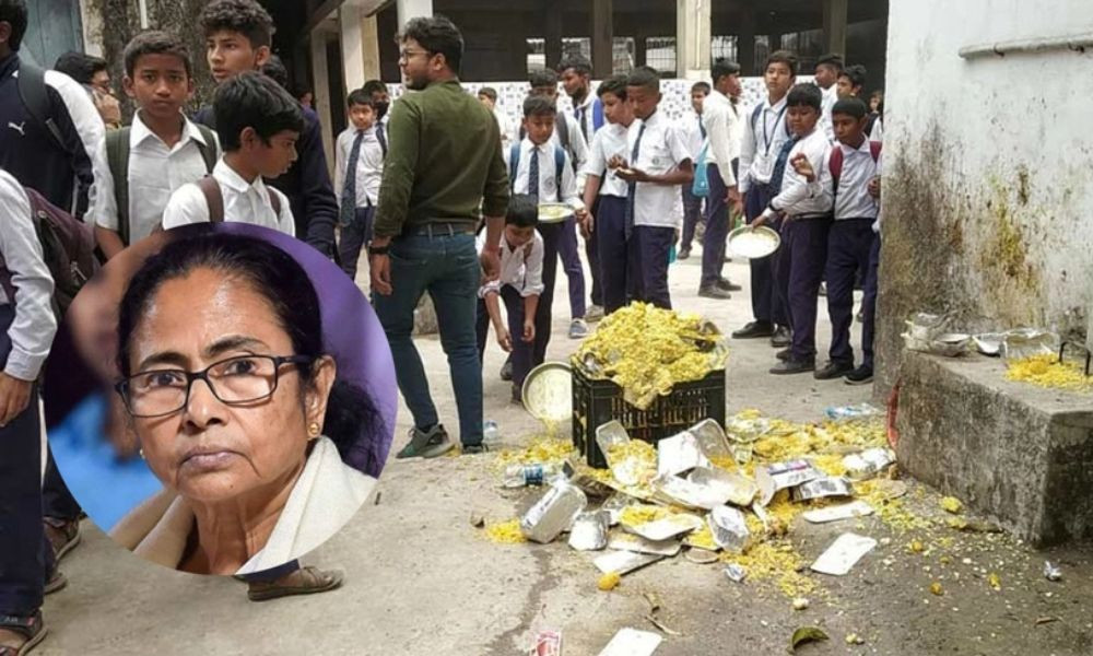 Spoiled biryani given to children at Mamata's meeting!